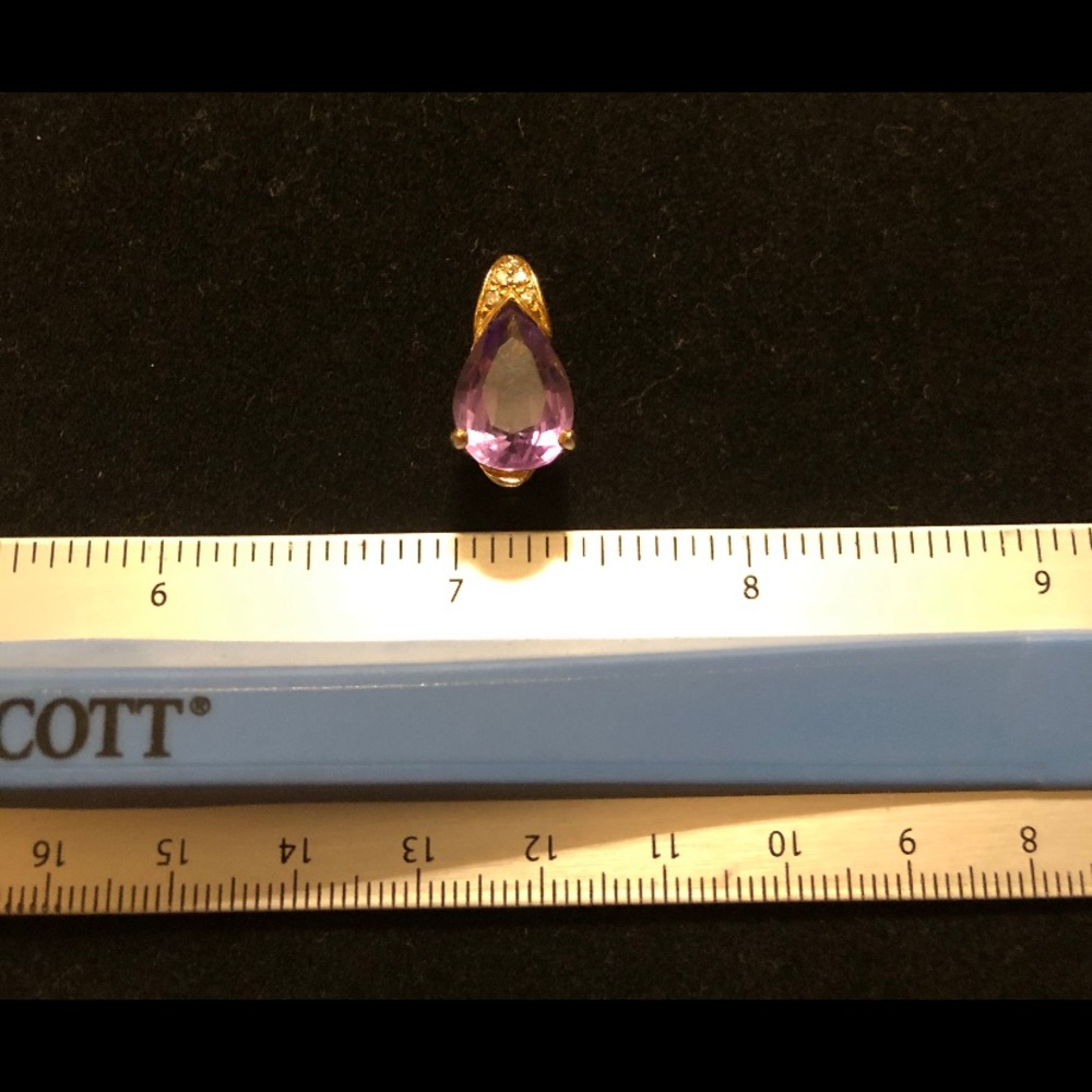 14k Gold Amethyst & Diamond Enhancer - Gem